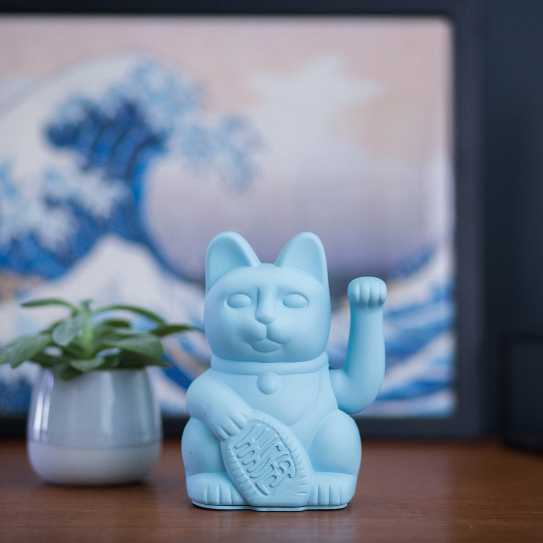 Maneki Neko bleu | Lucky cat bleu | Chat chanceux bleu porte bonheur ...